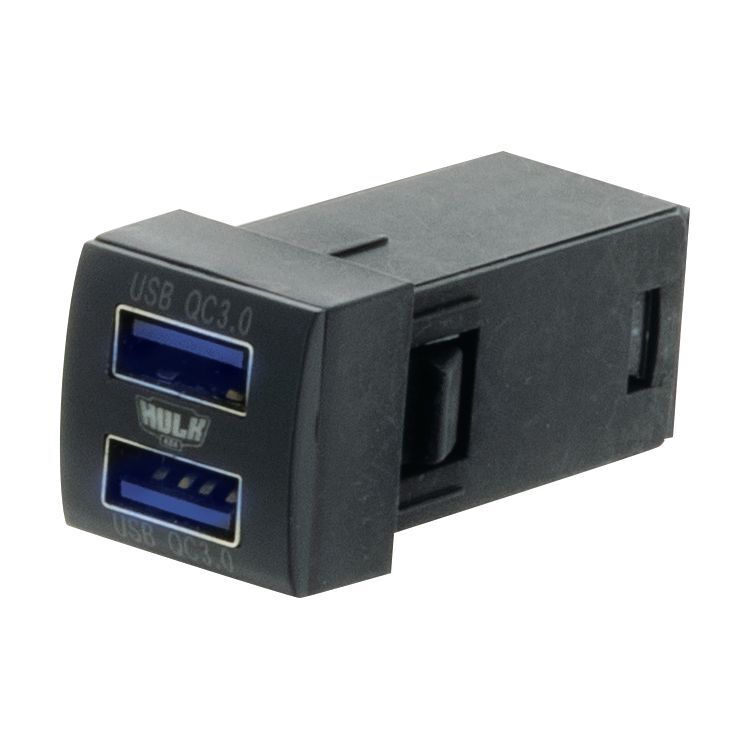 Hulk 4x4 Dual QC3 USB Socket 12V New Square for Toyota Blue HU1476B