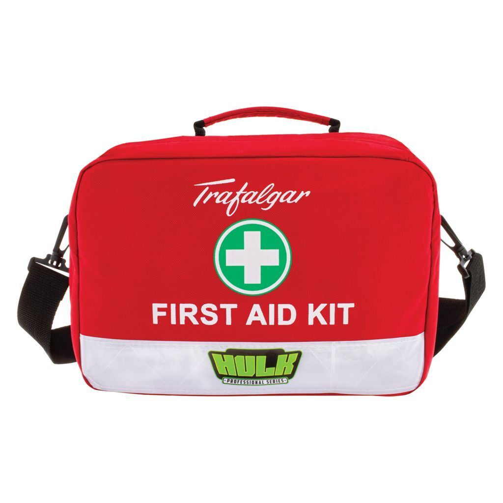 Hulk 4x4 Workplace Portable First Aid Kit Reflective Strip Red HU1652