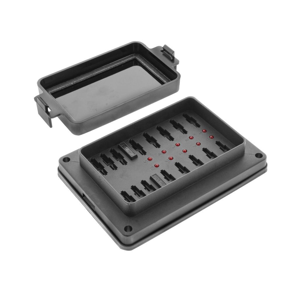 Hulk 4x4 10 Way Weatherproof Blade Fuse Box suits Standard ATS Blade Fuses