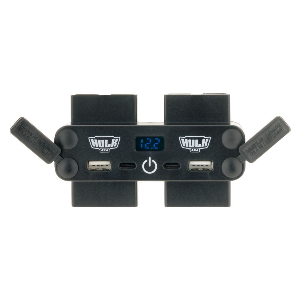 Hulk 4x4 4-Way Power Adaptor with Anderson USB & Voltmeter Touch Switch ...