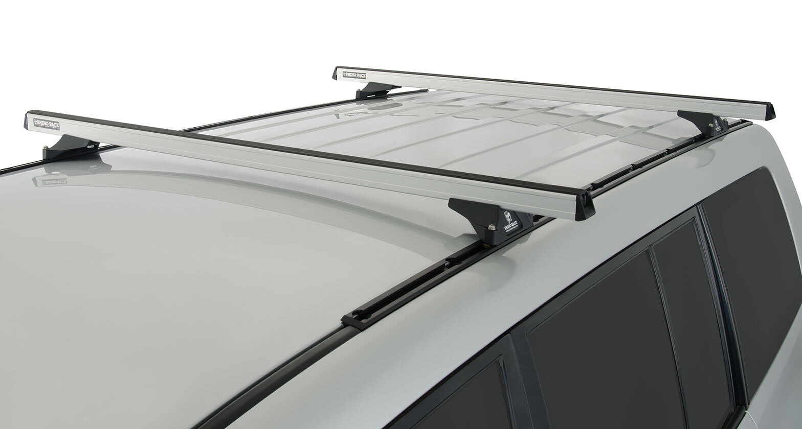 Rhino-Rack Heavy Duty RLTP Trackmount Silver 2 Bar Roof Rack JA0746
