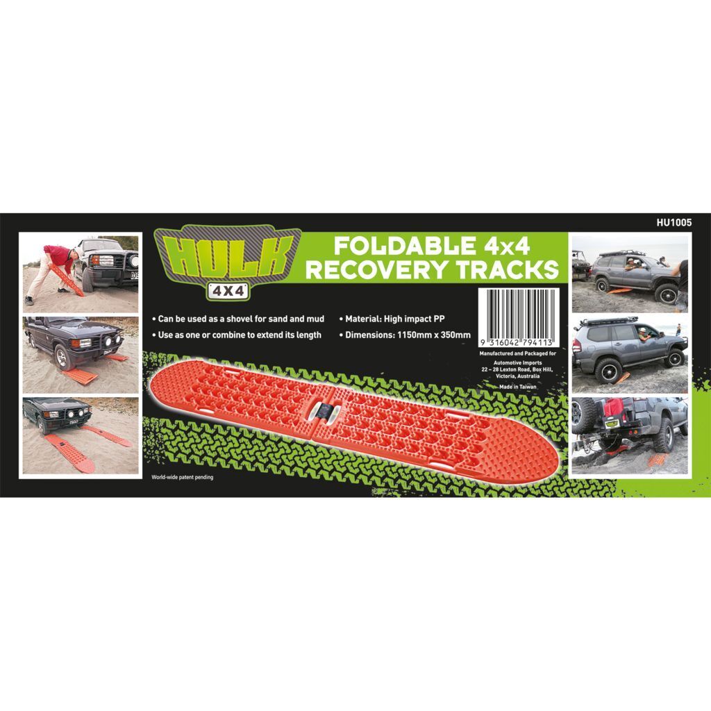 Hulk 4x4 Folding Recovery Tracks for Recovering from Sand Mud & Snow 2pk