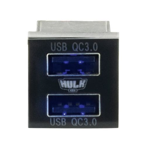 Hulk 4x4 Dual QC3 USB Socket 12V New Square for Toyota Blue HU1476B